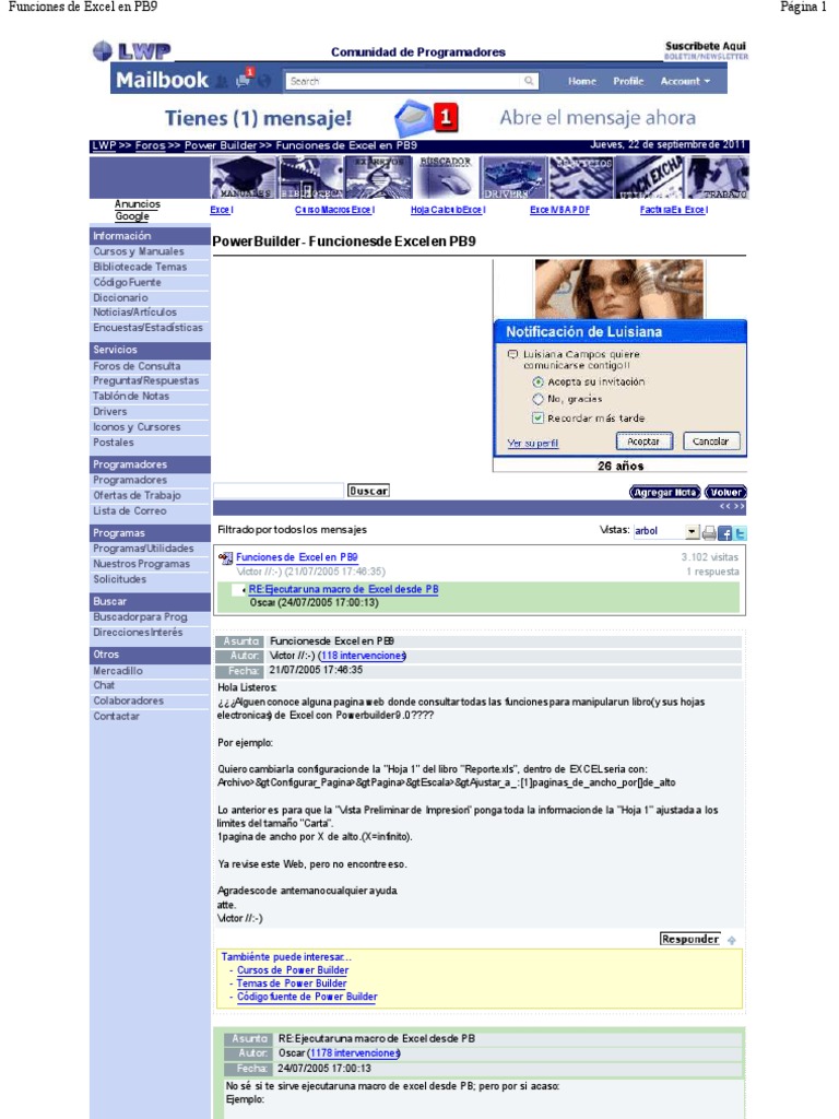 Funciones de Excel en PB9 | PDF | Microsoft Excel | ciberespacio
