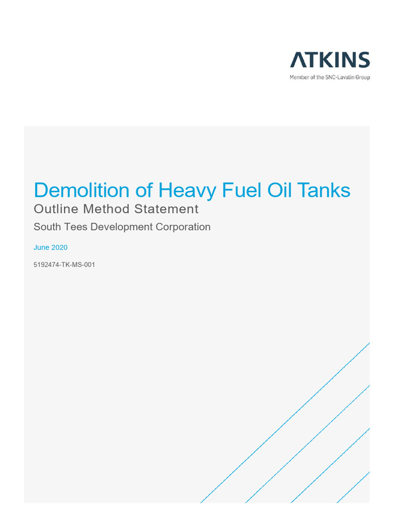 Demolition Method Statement for HFO Tanks | PDF | Demolition | Wall
