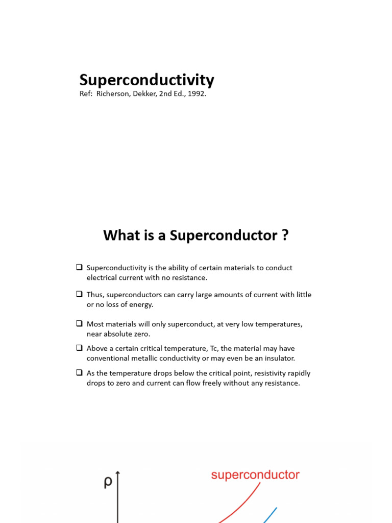 Lecture 09 Superconductivity in Oxides | PDF | Superconductivity | Electrical Resistivity And ...