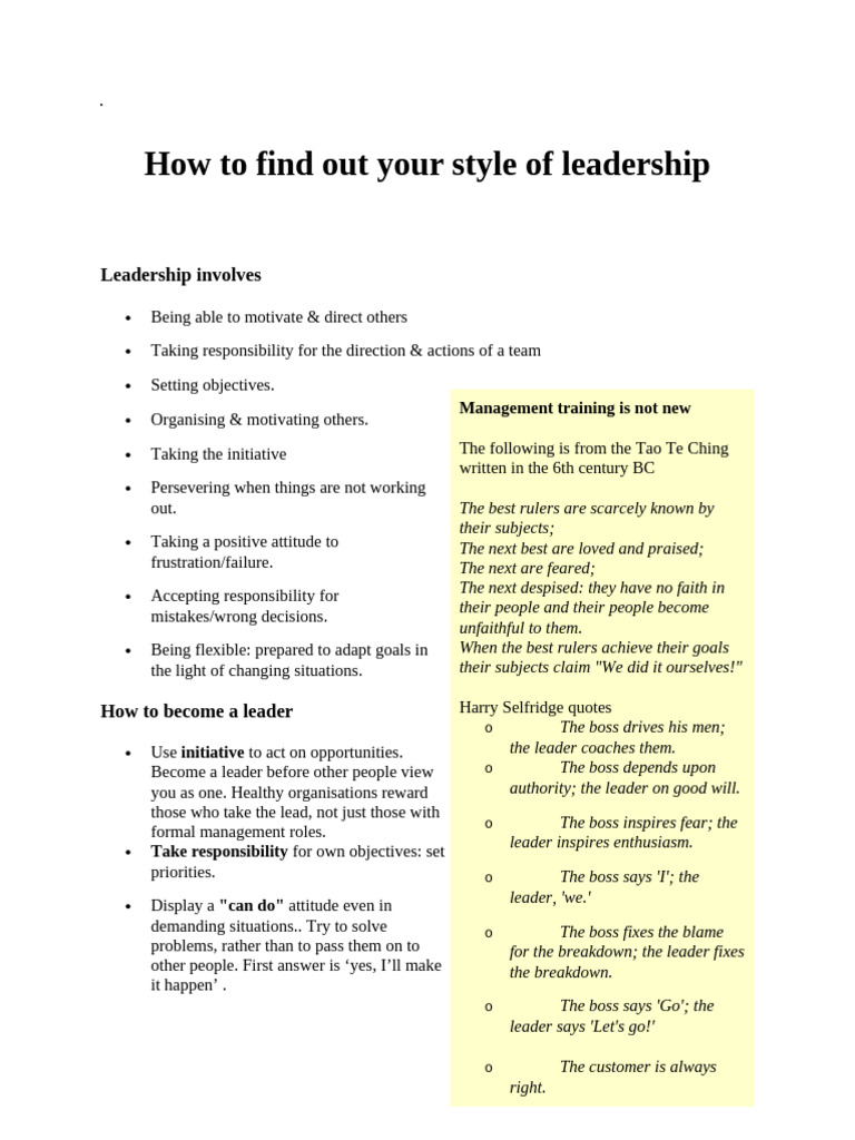 Discover Your Leadership Style | PDF | Leadership | Social Psychology
