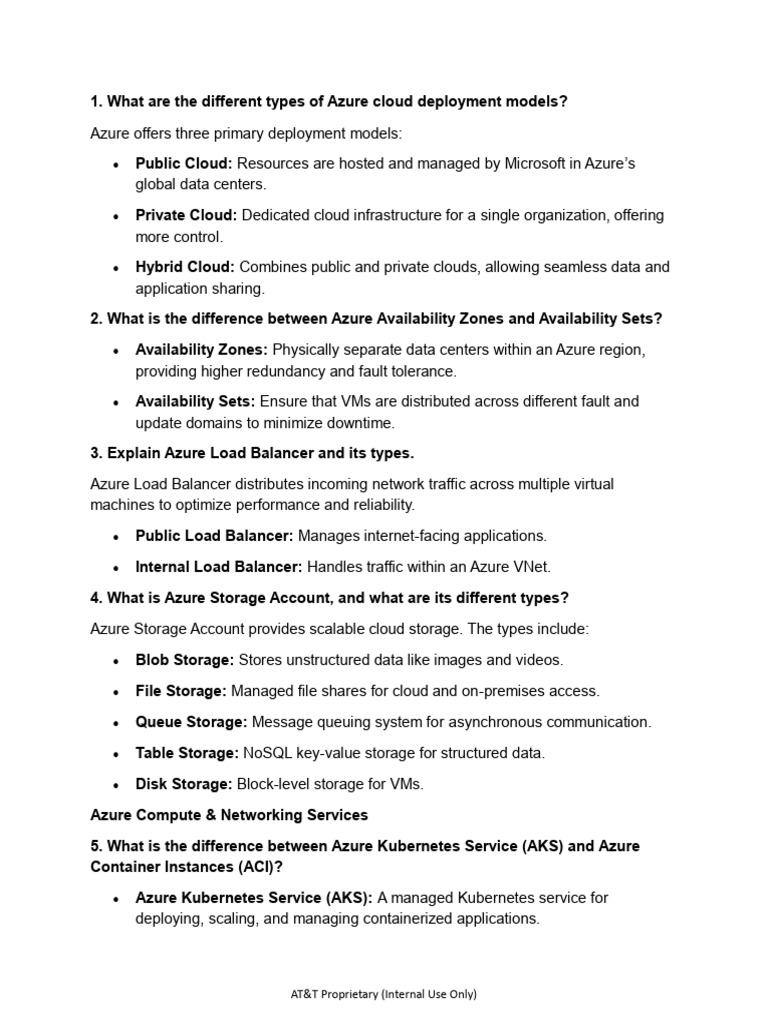 Azure Interview Questions and Answers | PDF | Microsoft Azure | Cloud ...