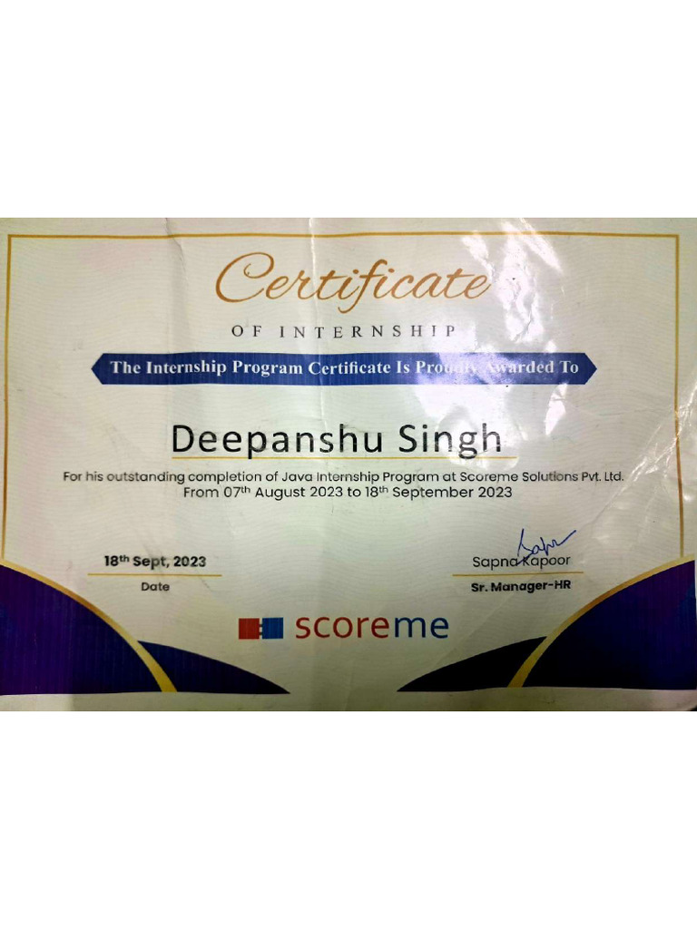 Certificate Internship | PDF