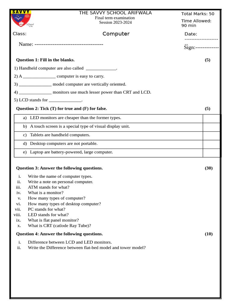 Class Unk Computer | PDF