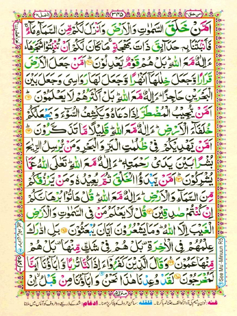 Colour Coded Quran Juz 20 | PDF