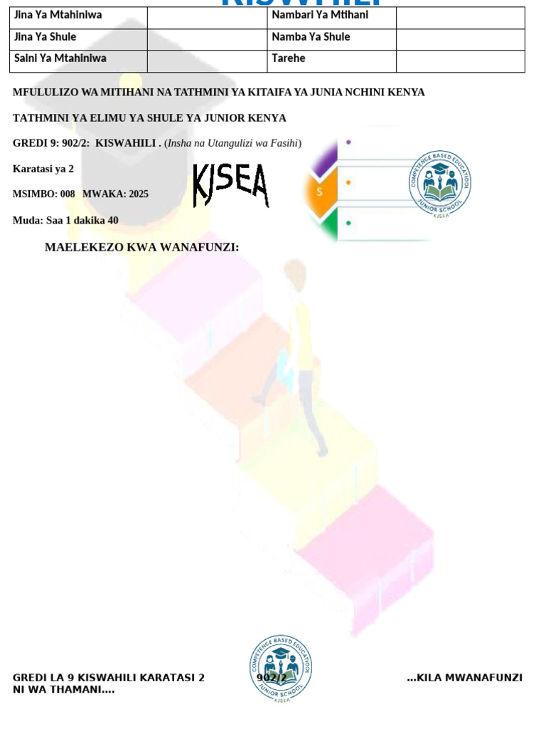 Grade 9 Kiswahili PP2 | PDF