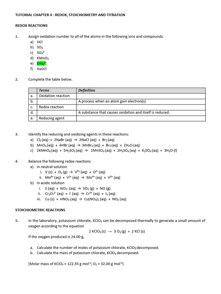 Asc0304 Chapter 4 - Tutorial Question | PDF | Acid | Sodium Hydroxide