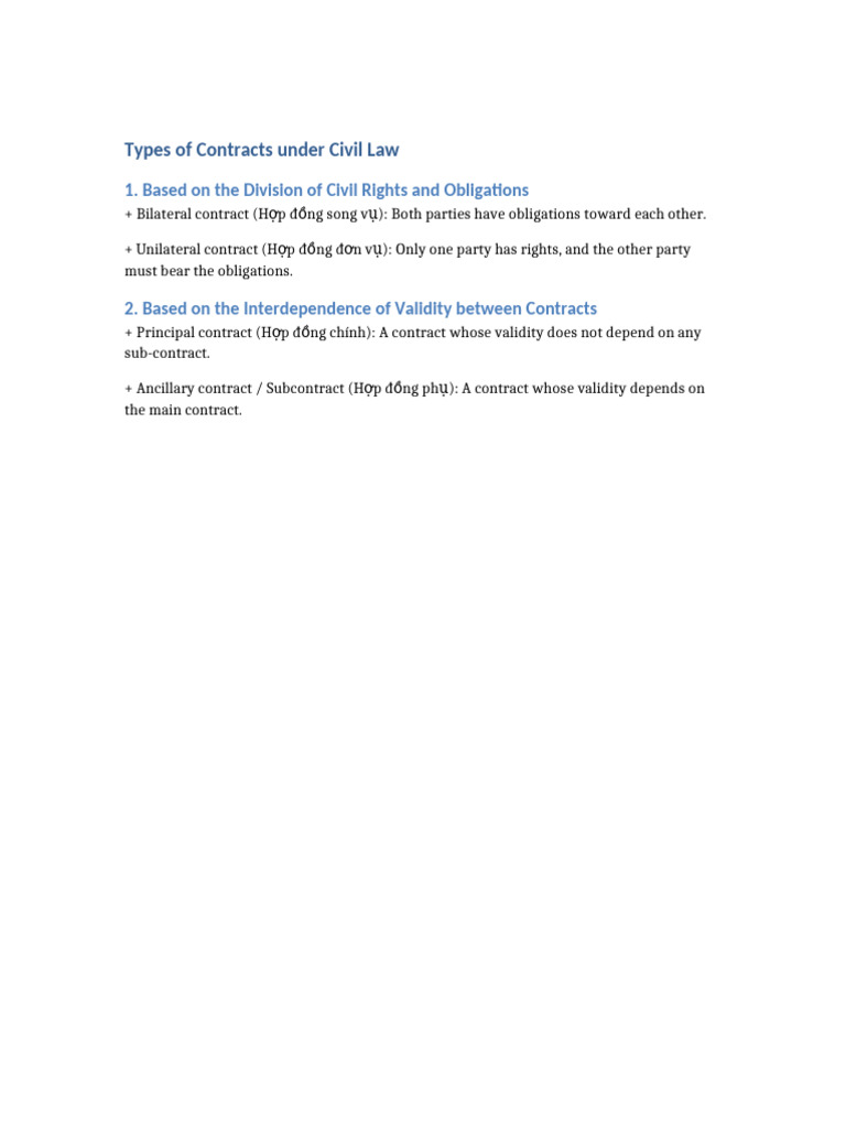 Types of Contracts Civil Law | PDF