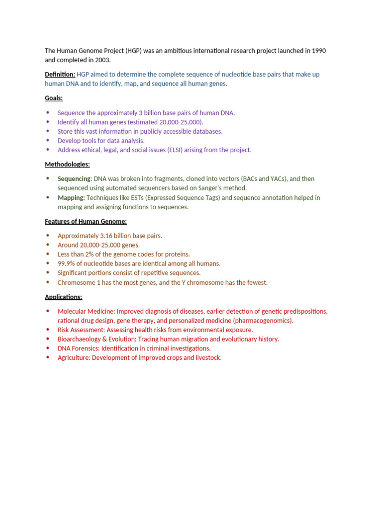 Human Genome Project | PDF