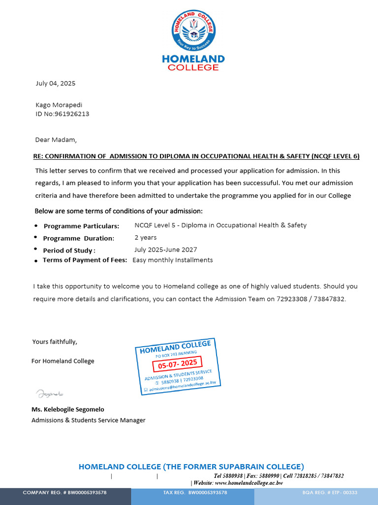 Dohs July Intake | PDF