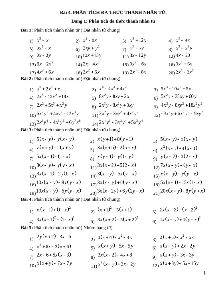 Phan Tich Da Thuc Thanh Nhan Tu 185202410 | PDF