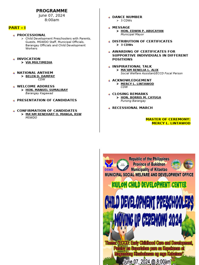 Day Care Program Kiulom | PDF