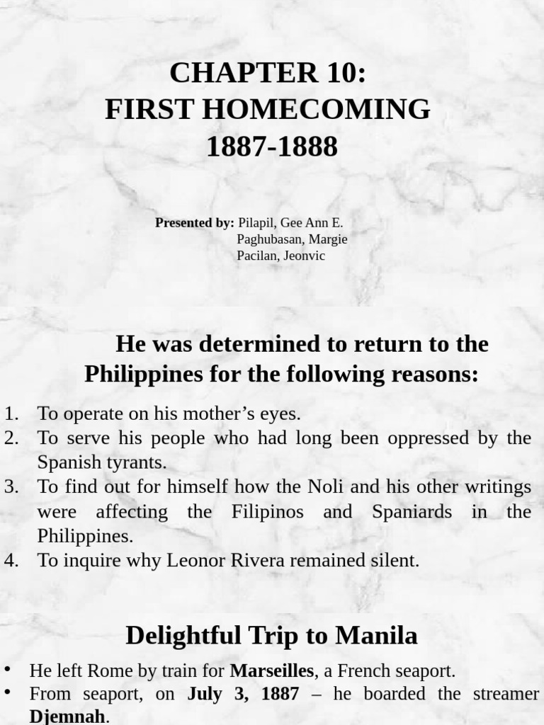 Chapter 10 LWR Homecoming | PDF | Manila | Spanish East Indies