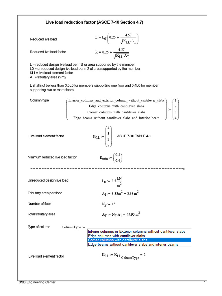5 L2 SSD Live Load Reduction Factor ASCE 7-10 | PDF | Structural ...