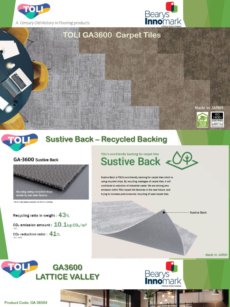 TOLI GA 3600 Carpet Tiles - Bearys Stock | PDF