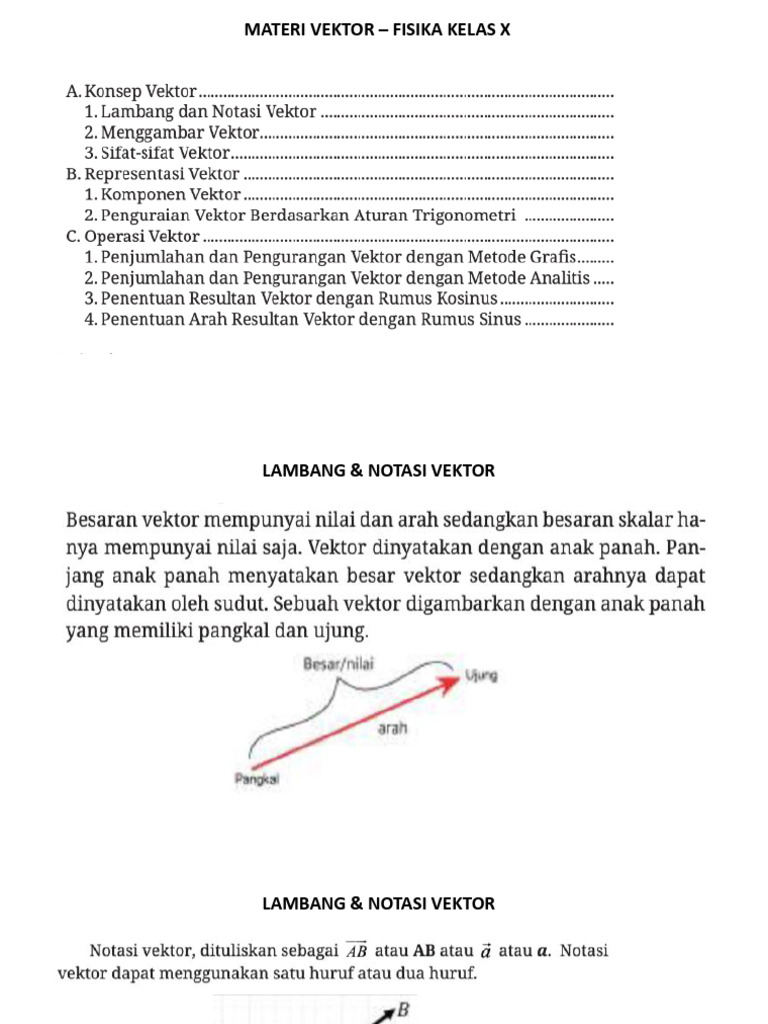 Materi Vektor Fisika Kelas X | PDF