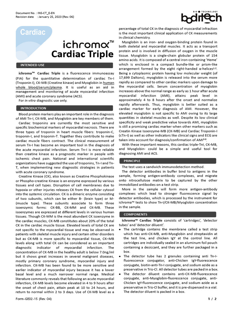 Cardiac Triple Test for AMI Diagnosis | PDF | Clinical Medicine ...