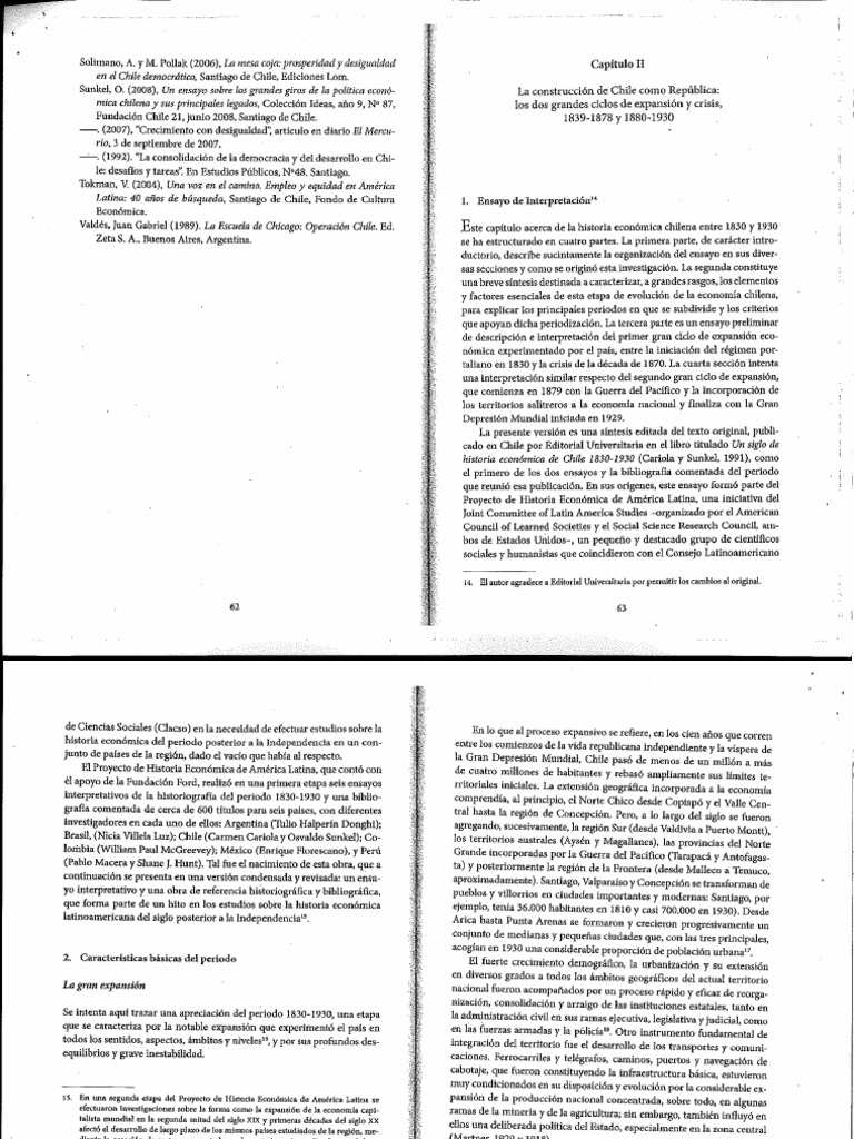 Sunkel, Osvaldo La Construccion de Chile Como República | PDF