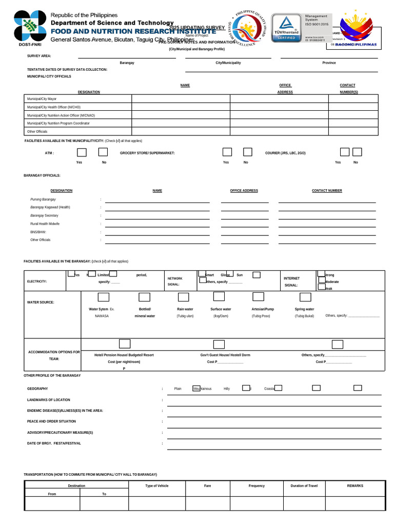2025 Barangay Survey Preparation Guide | PDF