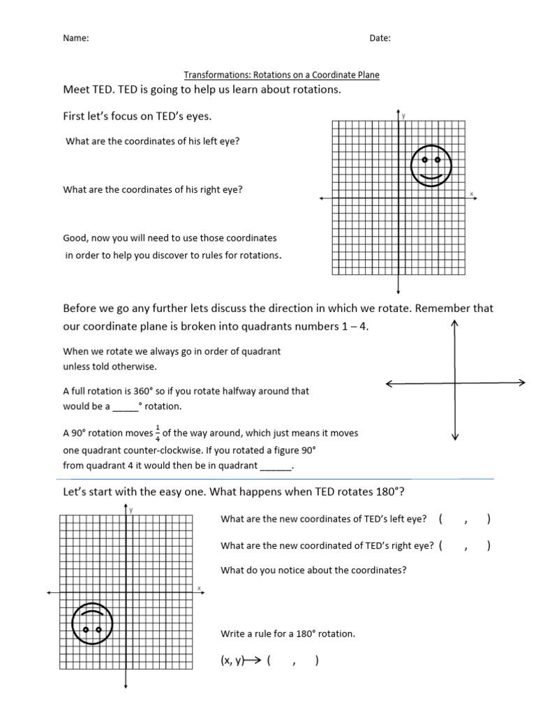Rotations on the Coordinate Plane | PDF | Cartesian Coordinate System ...