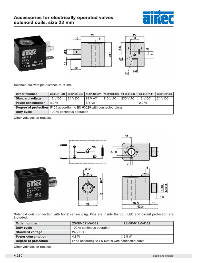 Airtec Electrical Solenoidal Valves | PDF | Electrical Connector | Alternating Current