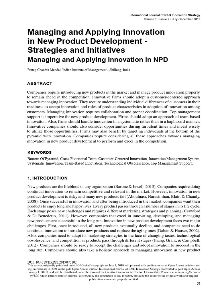 Innovation Strategies in Product Development | PDF | New Product ...