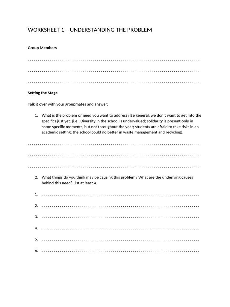 CAS Project Planning Worksheet1 Understanding The Problem | PDF | Chess ...
