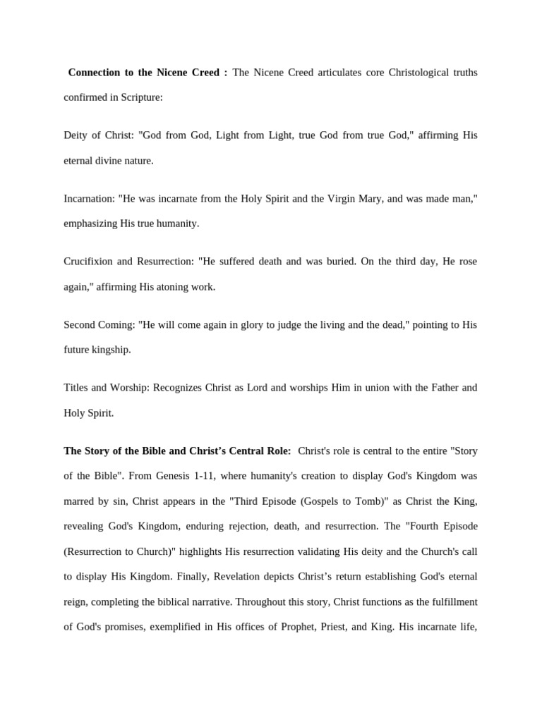 Understanding the Nicene Creed's Christology | PDF