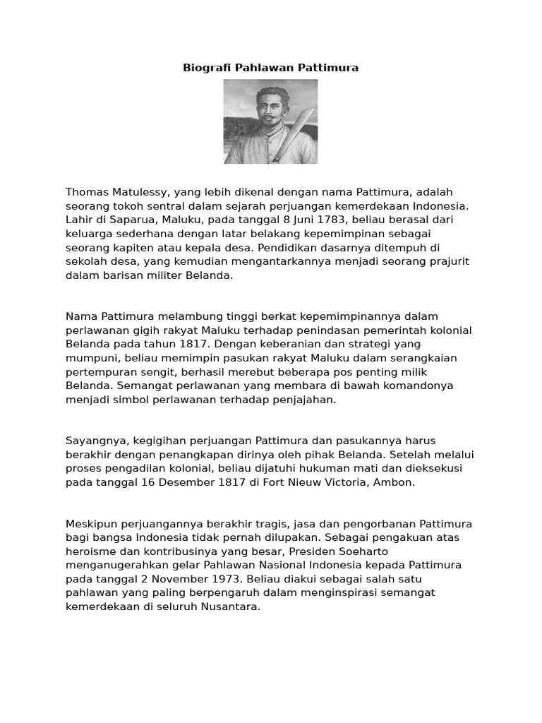 Pahlawan Pattimura | PDF