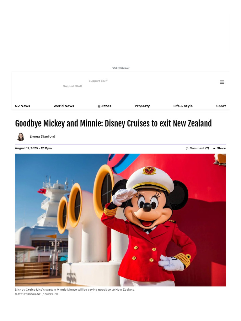 Goodbye Mickey and Minnie - Disney Cruises To Exit New Zealand - Stuff ...