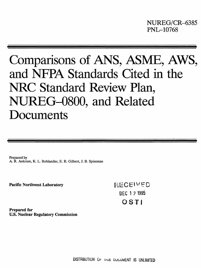 Comparisons of ANS, ASME, AWS, and NFPA Standards ... | PDF | Nuclear ...
