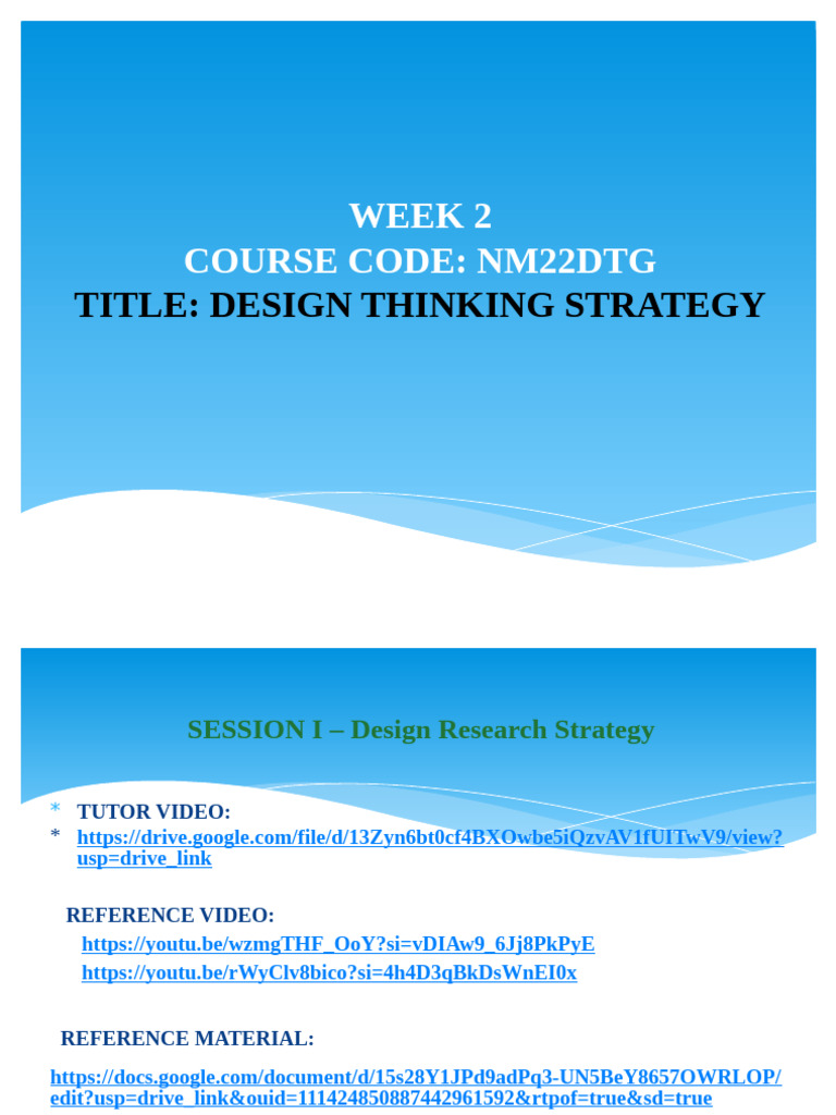 Week 2 - Design Research Strategy | PDF