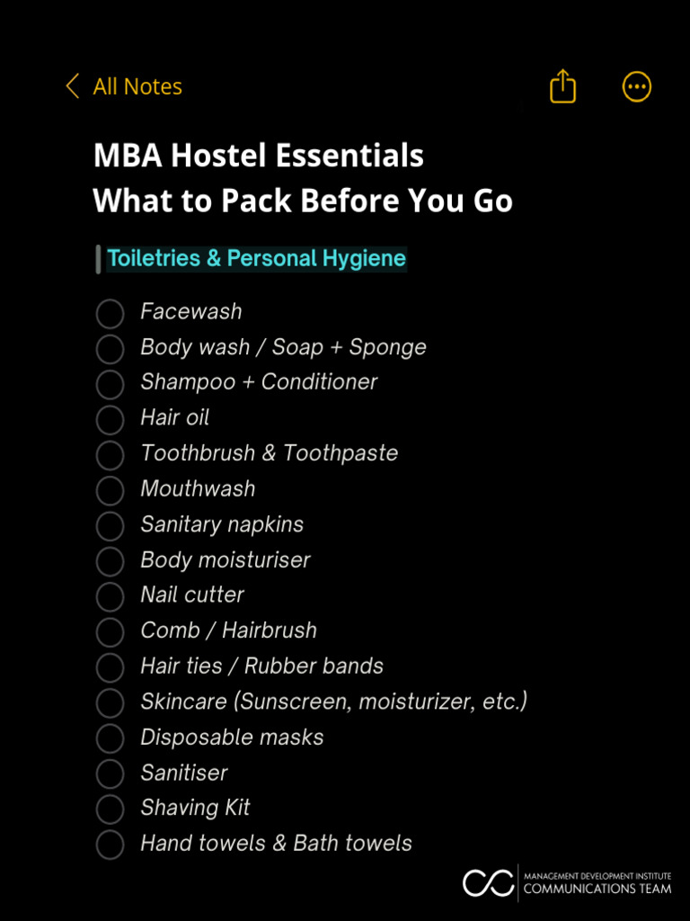Hostel Essentials | PDF