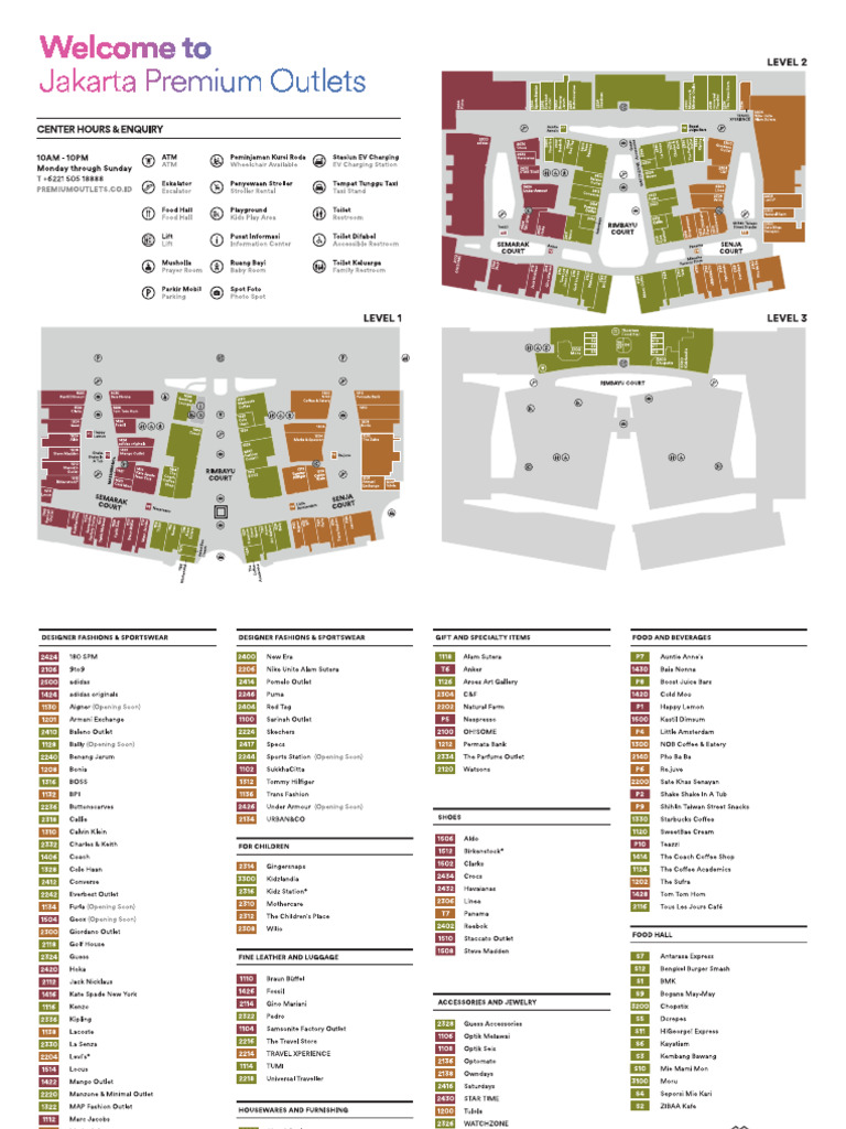 Jakarta Premium Outlets Map | PDF