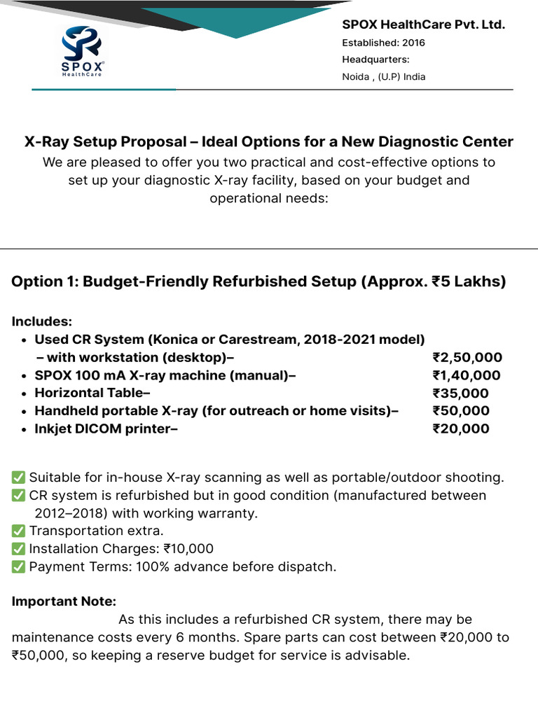 X-Ray Setup Proposal SPOX HealthCare | PDF | X Ray | Computing