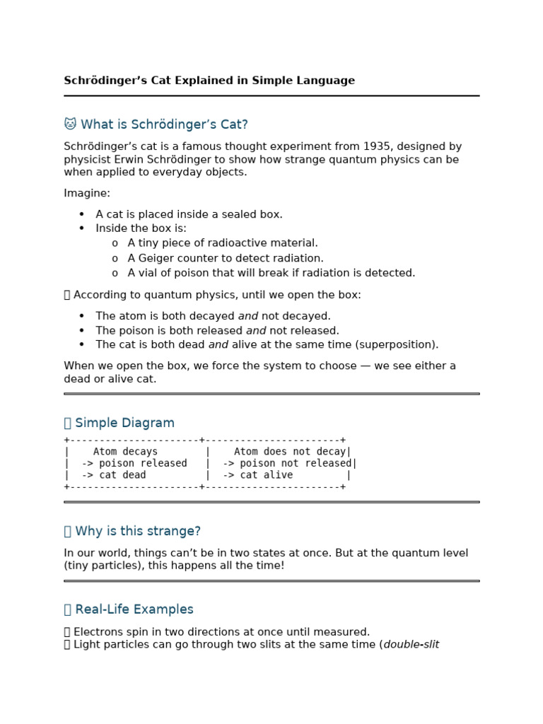 Schrodinger Cat Explained | PDF