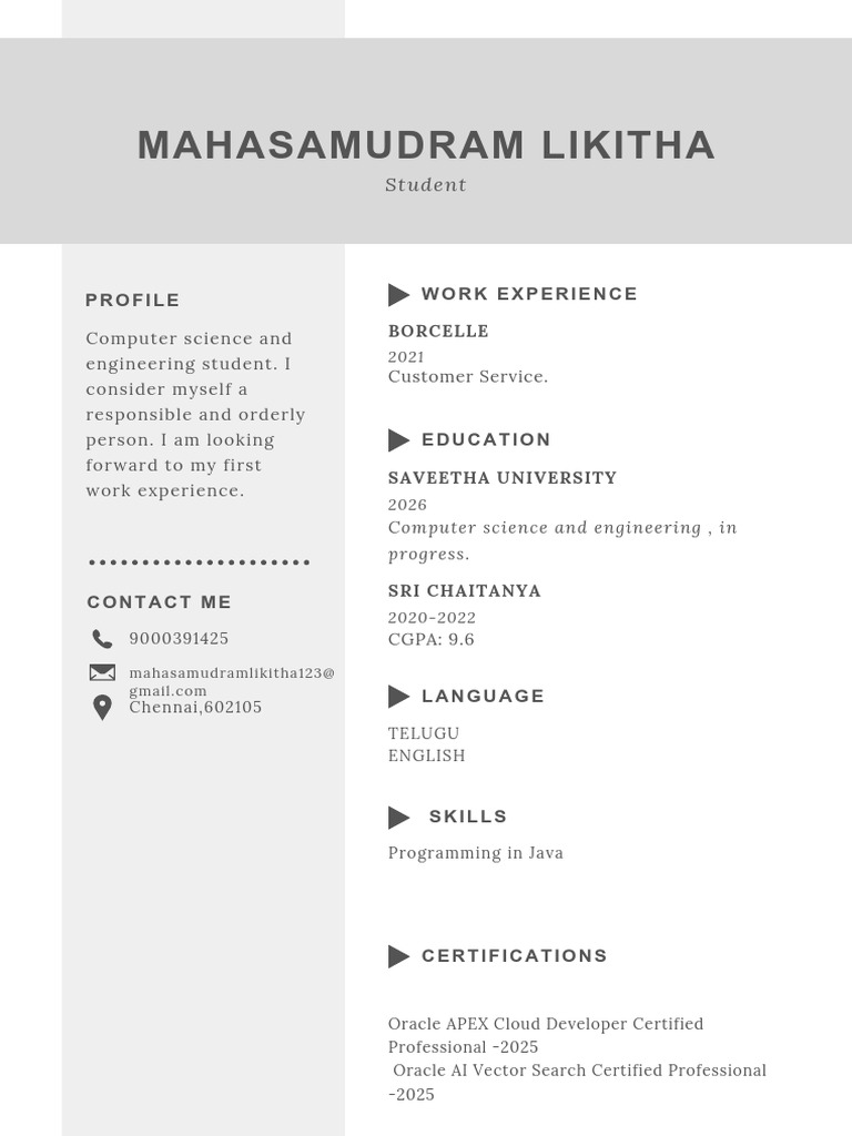 Computer Science Student Profile | PDF