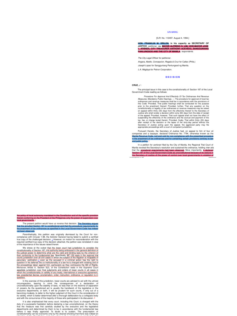 03 Drilon v. Lim (GR112497 1994).pdf | PDF | Jurisdiction | Judgment (Law)