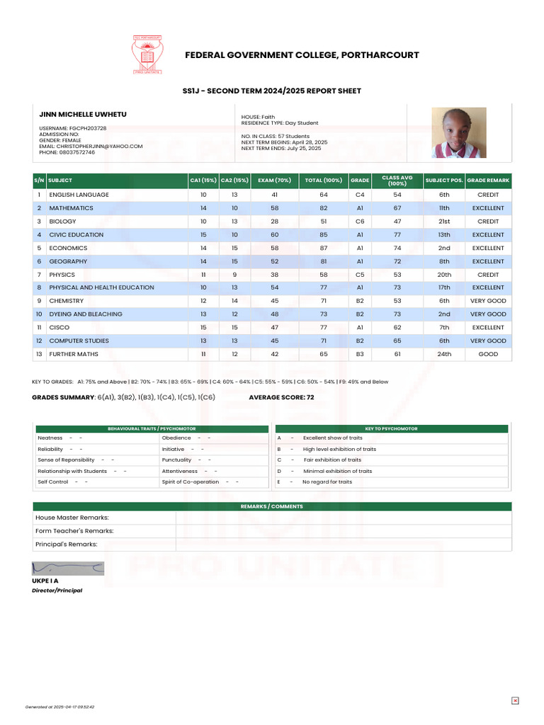 SS1J Second Term Report 2024/2025 | PDF