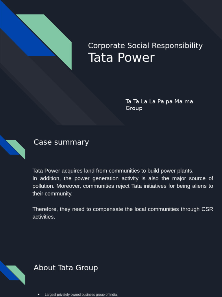 Tata Power's CSR Strategies and Challenges | PDF | Corporate Social ...