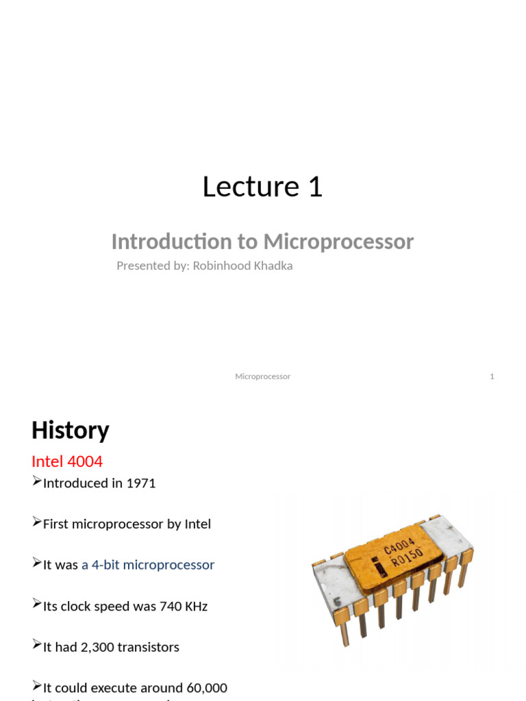 Microprocessor Slide 1 | PDF | Central Processing Unit | Random Access ...