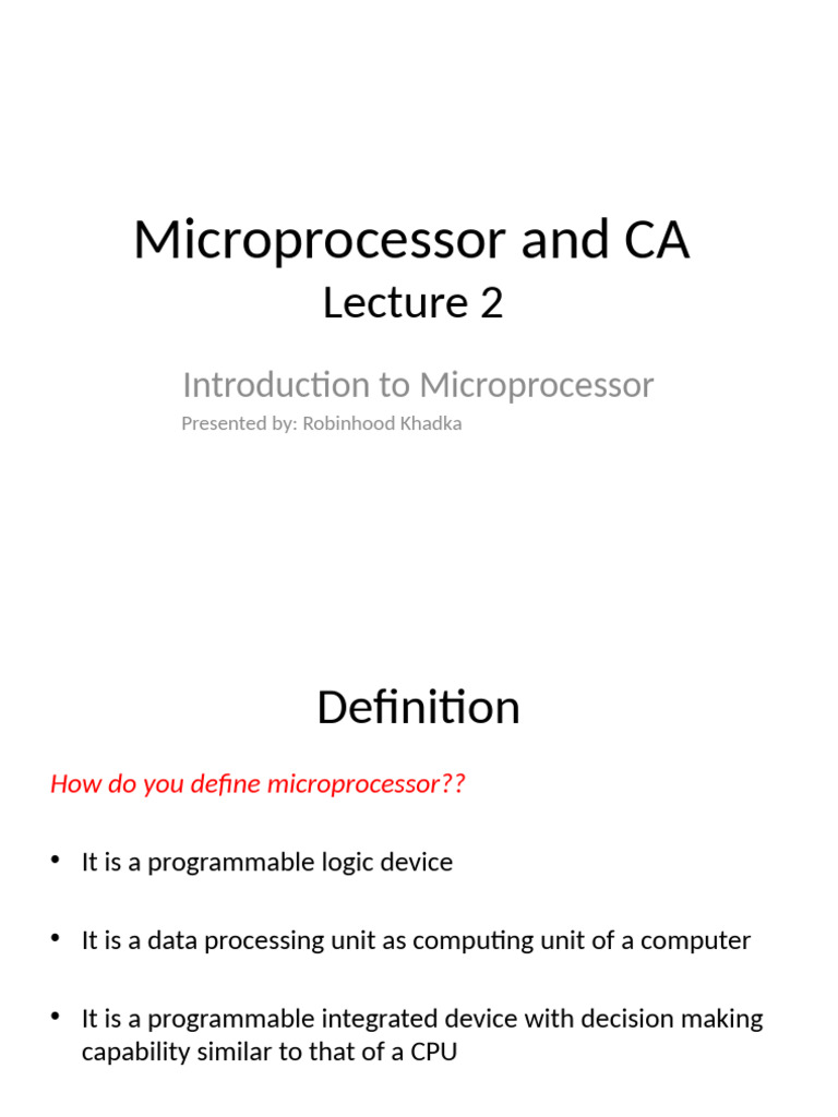 Microprocessor Slide2 B | PDF | Central Processing Unit | Microcontroller