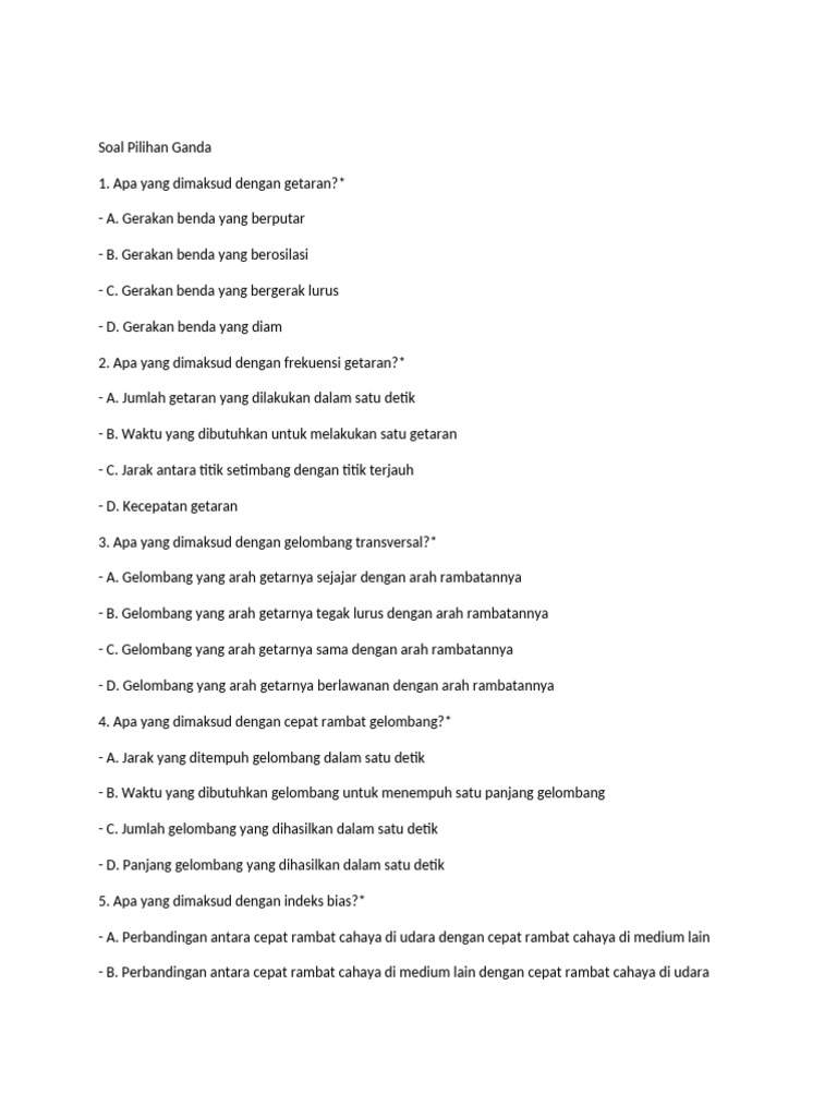 Soal IPA Terpadu Kelas 8 Semster 2 | PDF