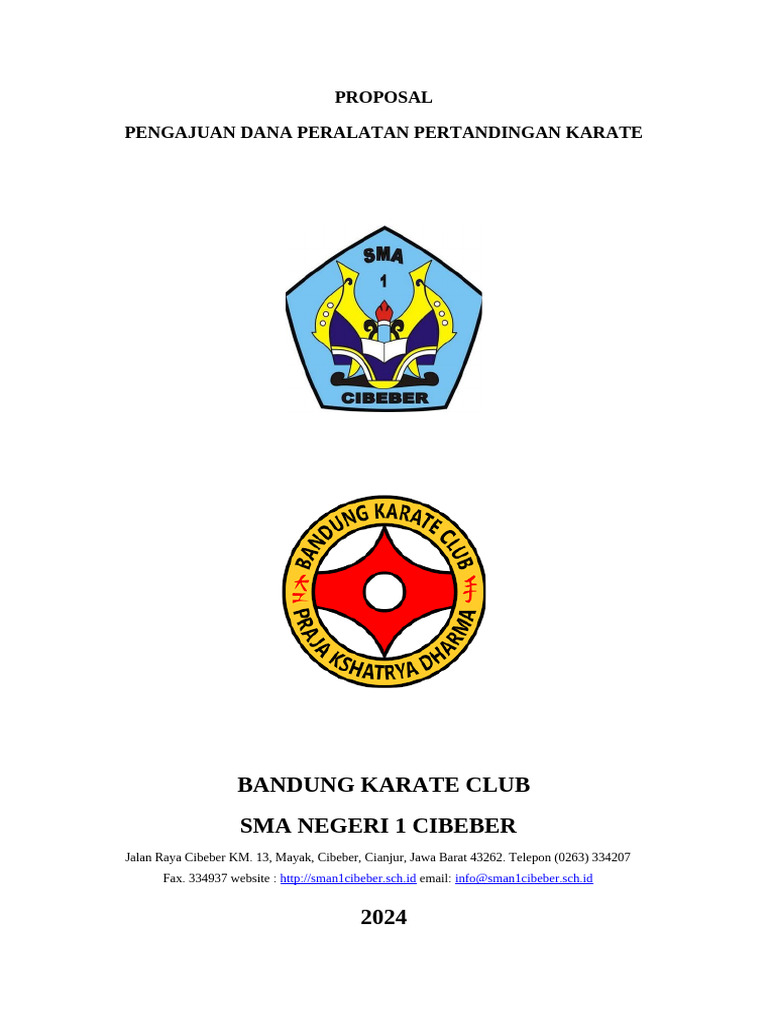 Proposal Dana Peralatan Karate BKC | PDF