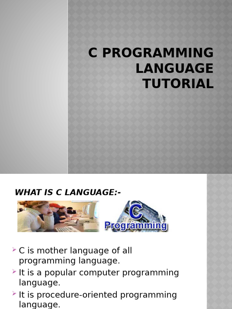 C Progragramming Language Tutorial PPT f1 | PDF | Pointer (Computer Programming) | Parameter ...