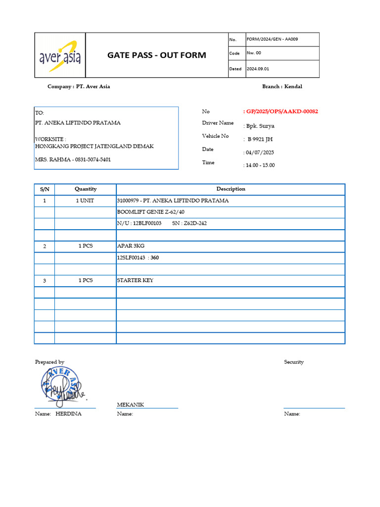 Gatepass Alp | PDF