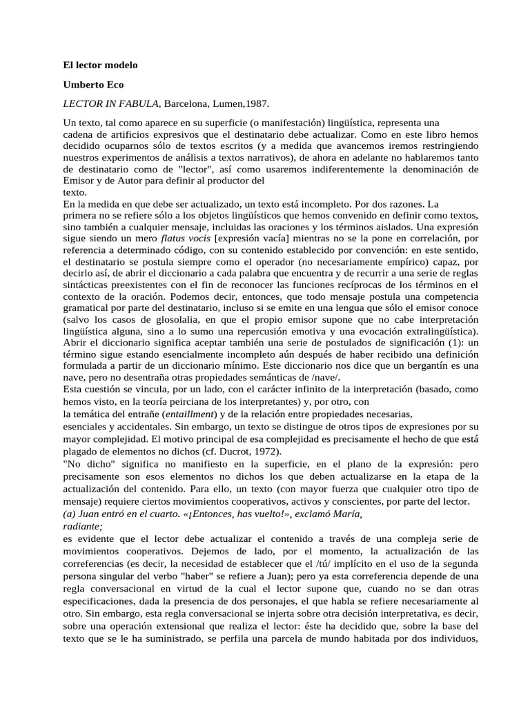 La complejidad del lector en el texto | PDF | Empirismo | Comunicación