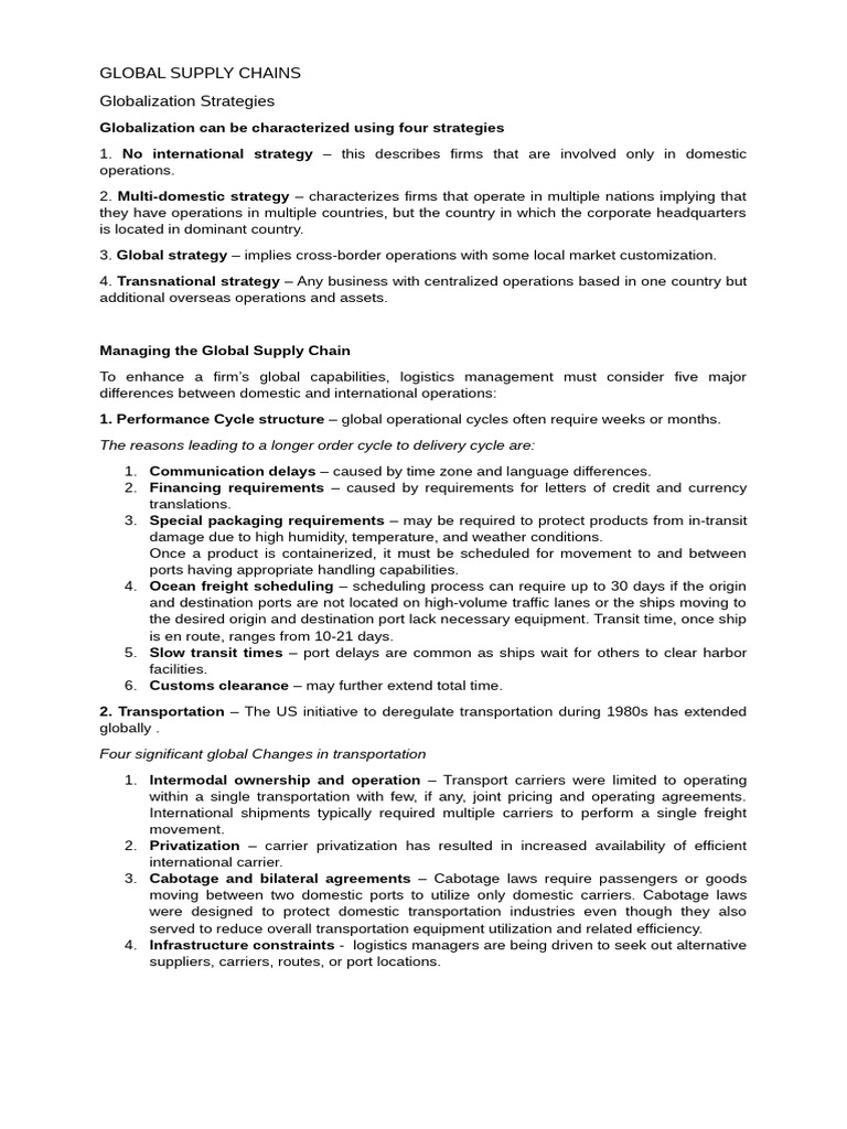 Global Supply Chains Network Design | PDF | Logistics | Warehouse