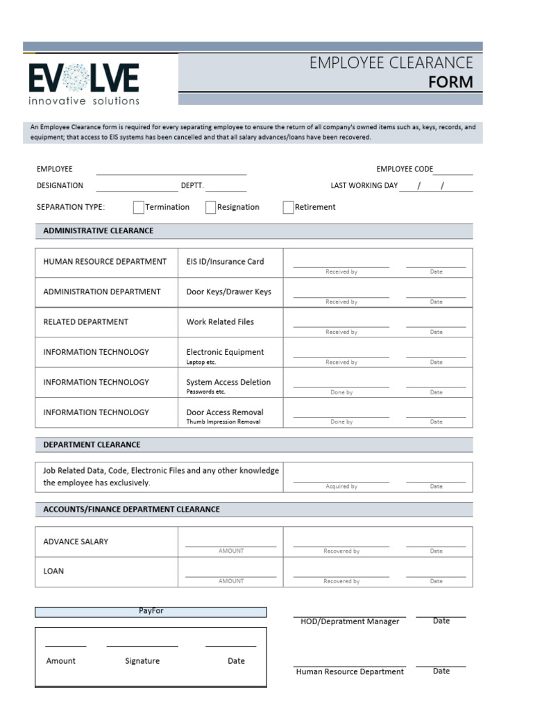 Employee Clearance Form Updated Payfor | PDF | Computing