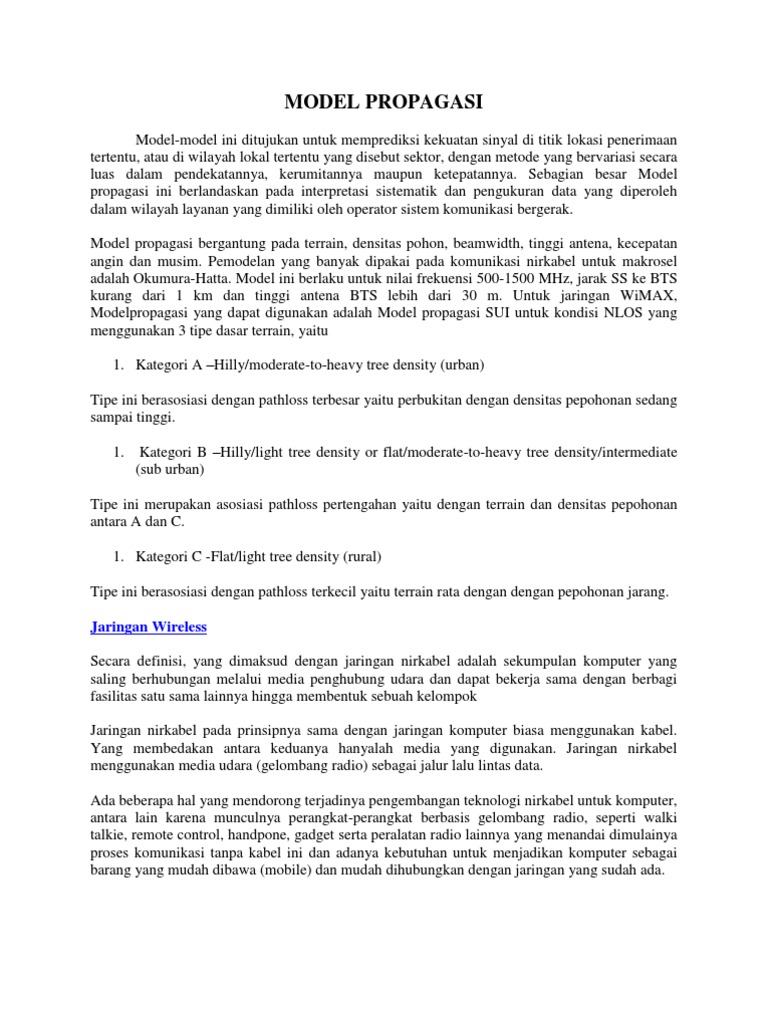 Model Propagasi | PDF
