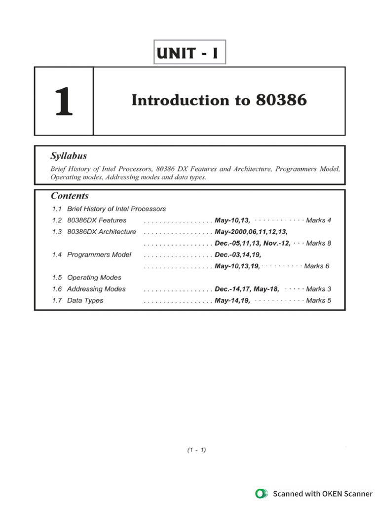 Microprocessor Unit 1 | PDF